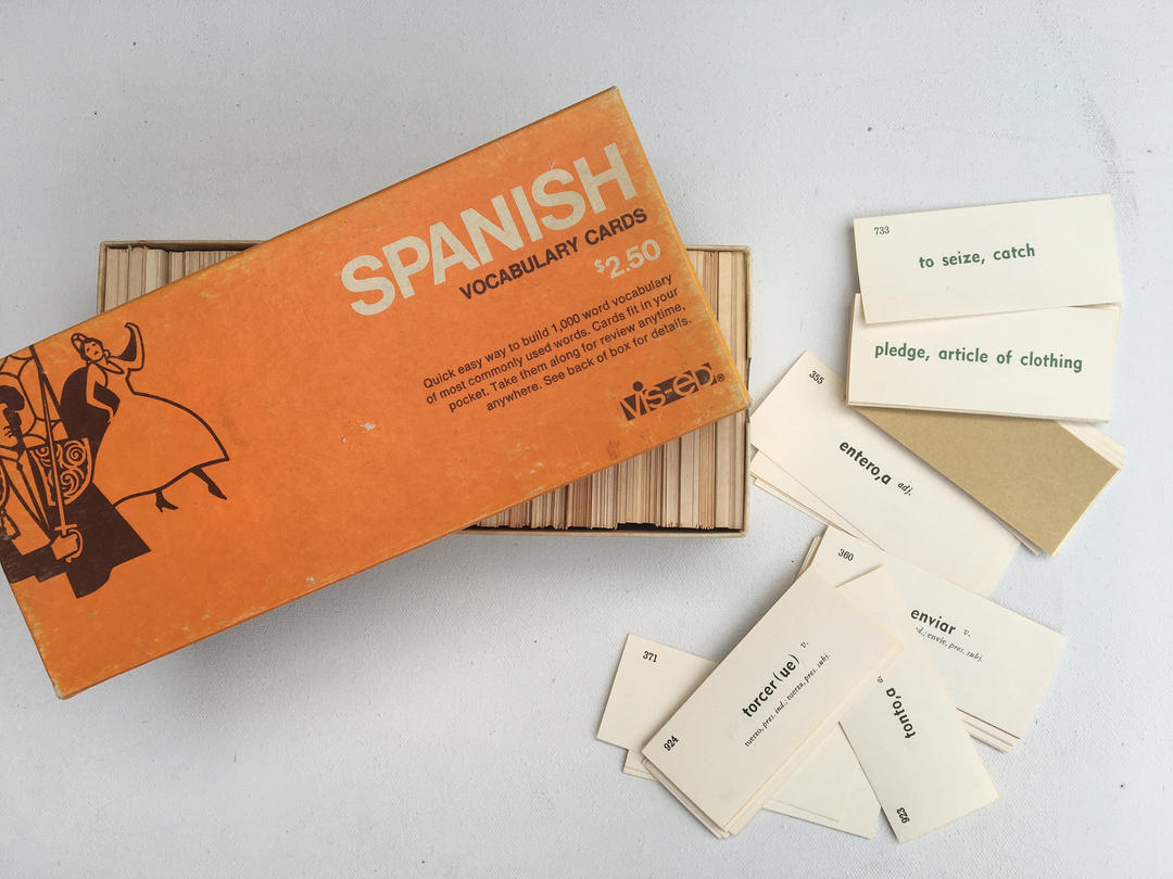 Vintage Vis Ed Spanish Vocabulary Cards, Visual Education Assn ...