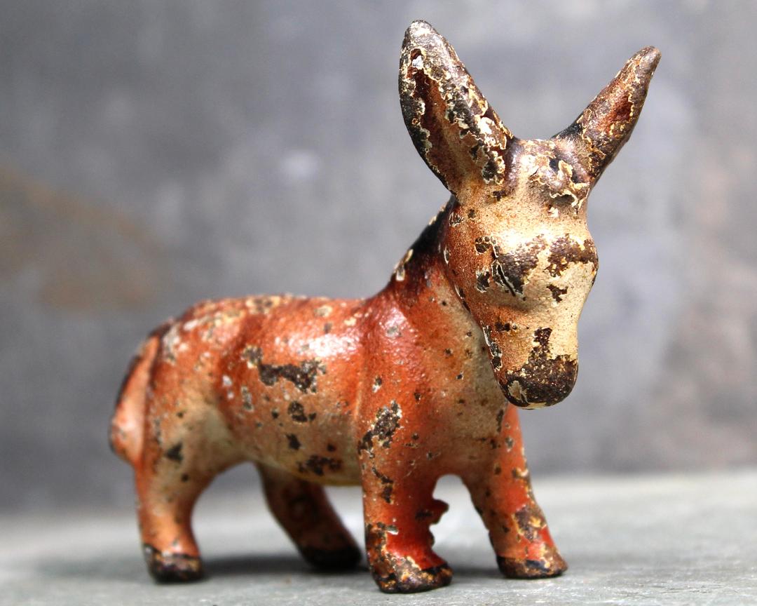 Antique Cast Iron Miniature Mule Figurine - Farm Animal Toy | Bixley ...