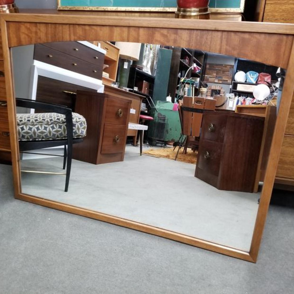 Mid-Century Modern walnut mirror by Drexel | Peg Leg Vintage ...