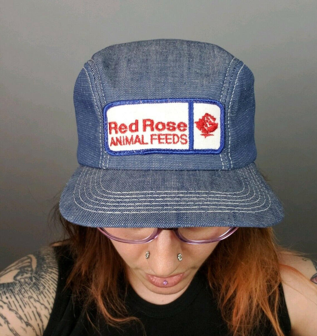 50s 60s Denim Feed Cap Size 7, Vintage Farm Workwear Hat | SlimeWarp ...