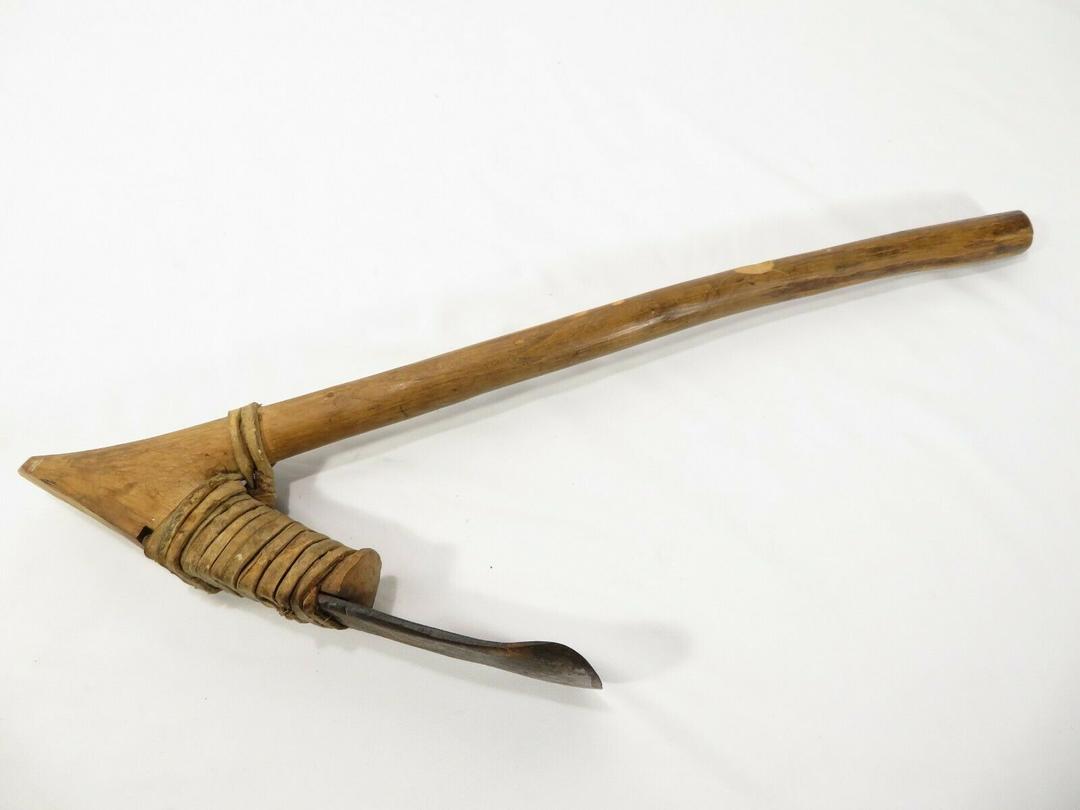 ANTIQUE Primitive CARVED WOOD ELBOW ADZE Blade PNW NATIVE INDIAN ...