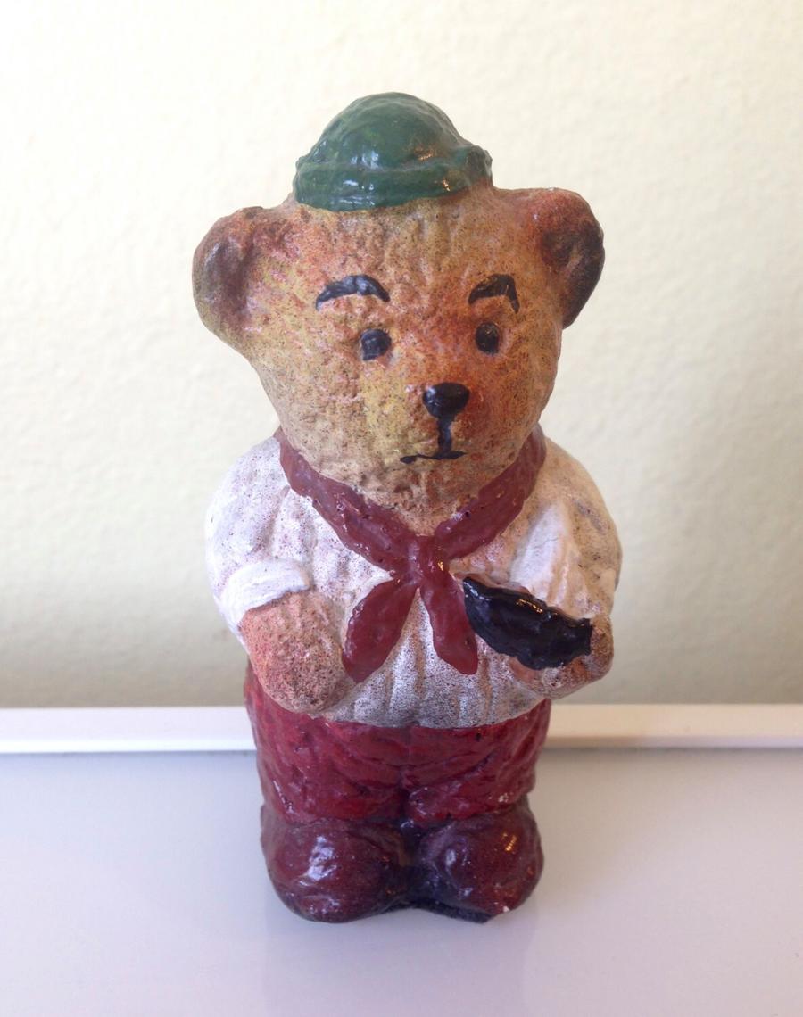 Vintage Painted Cast Iron Bear Navy Uniform | Jigs and Larry | Seattle, WA