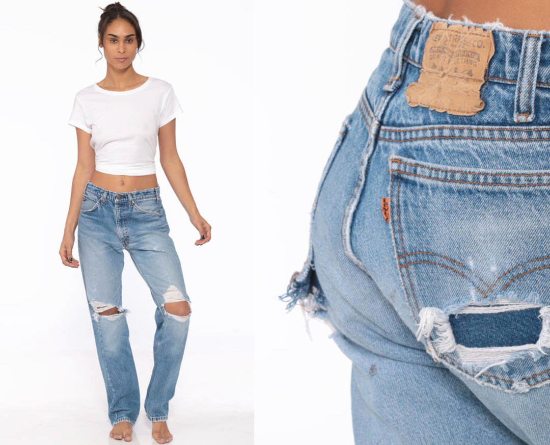 Levis Ripped Jeans -- 80s Levis Distressed Jeans Boyfriend Jeans 1980 ...