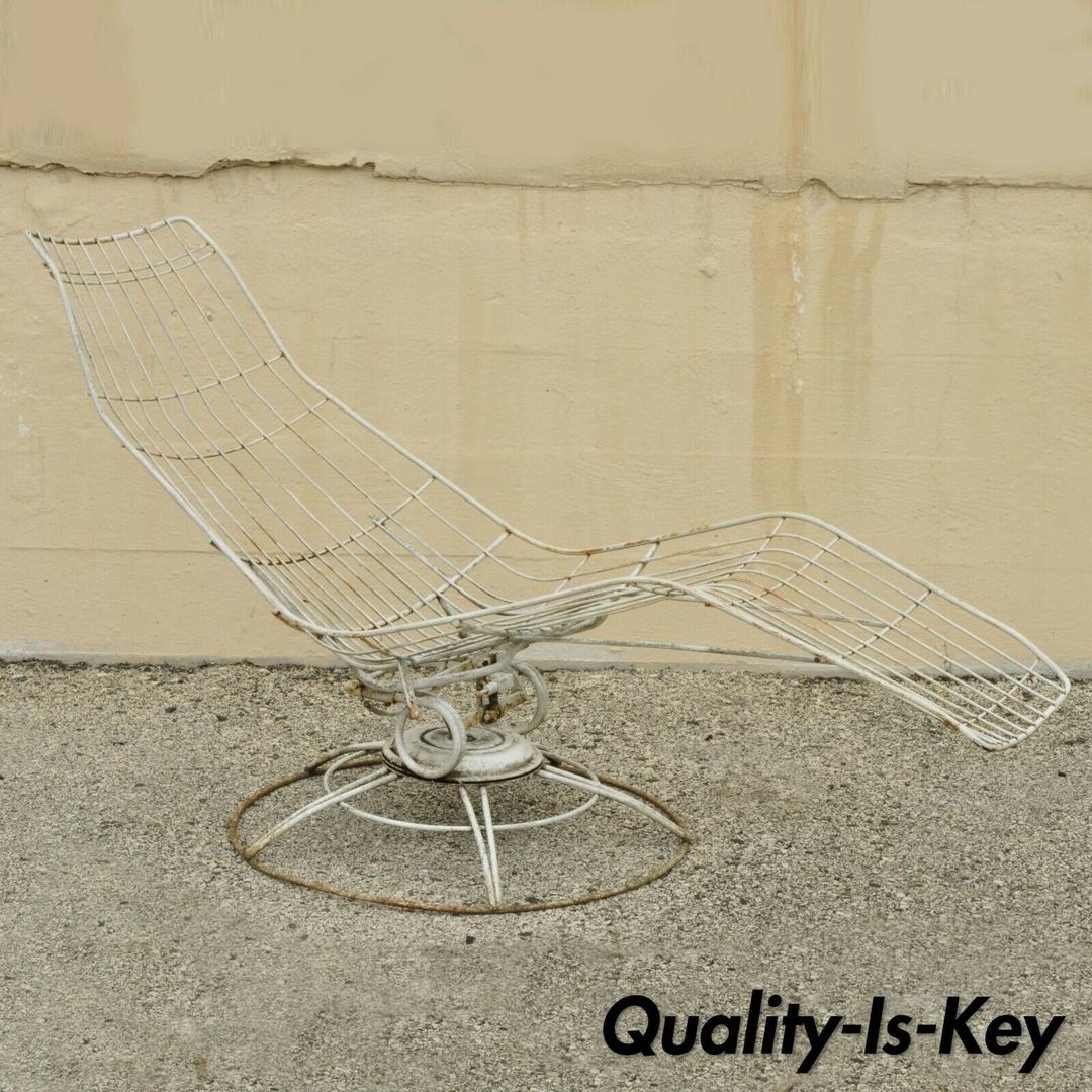 Vintage Homecrest Siesta Bottemiller Wrought Iron Swivel Chaise Lounge ...