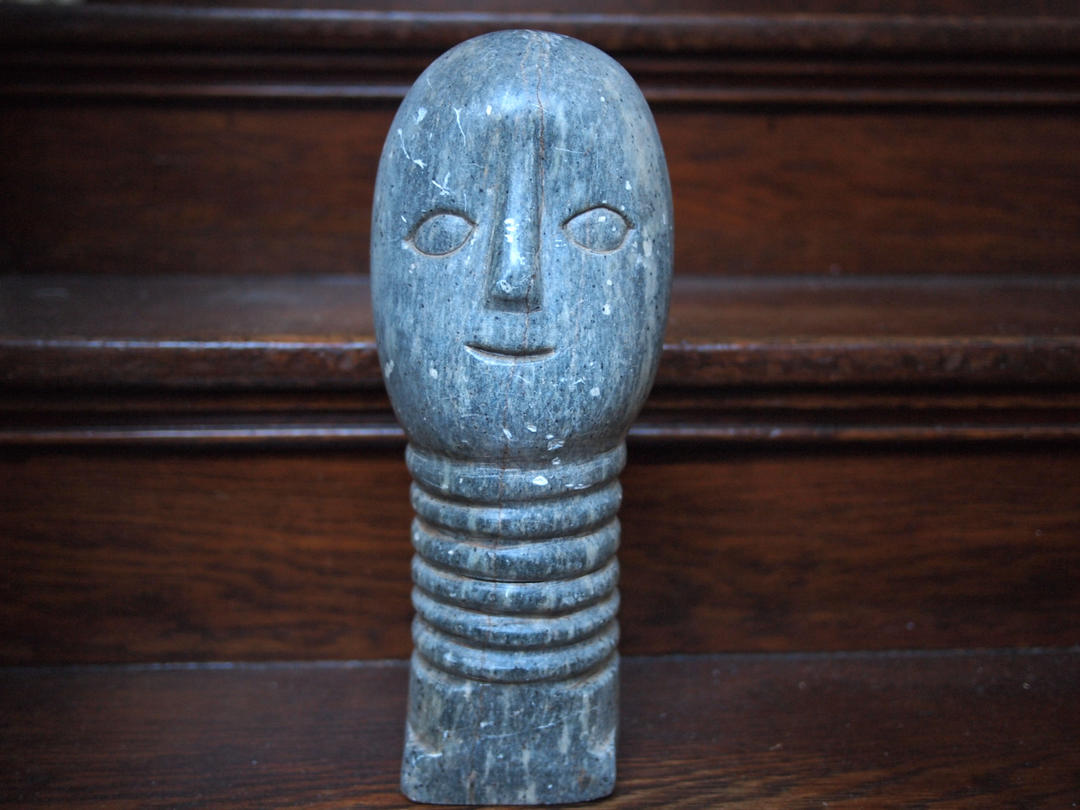 Vintage SHONA Carved Stone Figure, 12" Head Neck Bust, JUN | Refuge ...