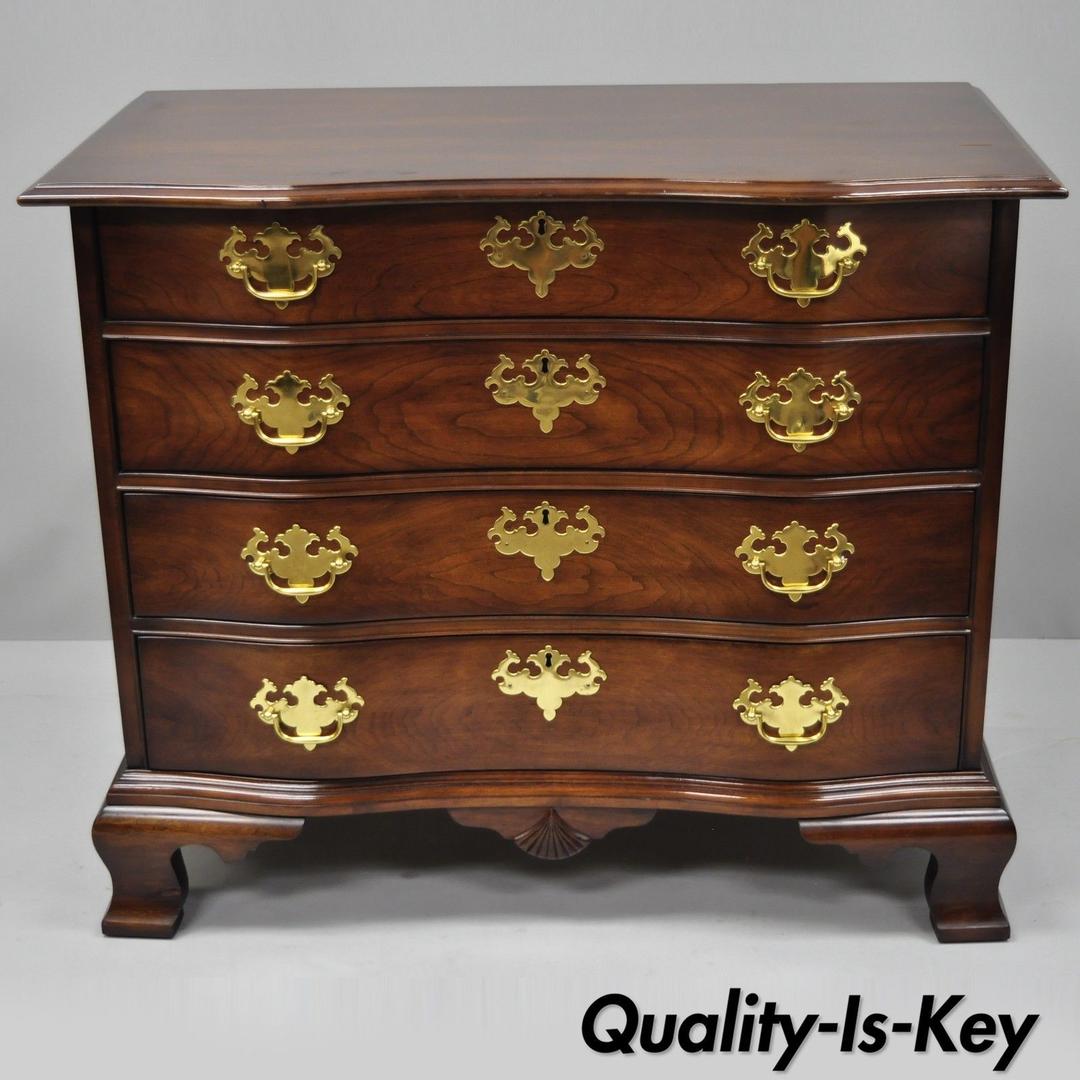 Statton Private Collection Cherry Chippendale Serpentine Bachelor Chest ...