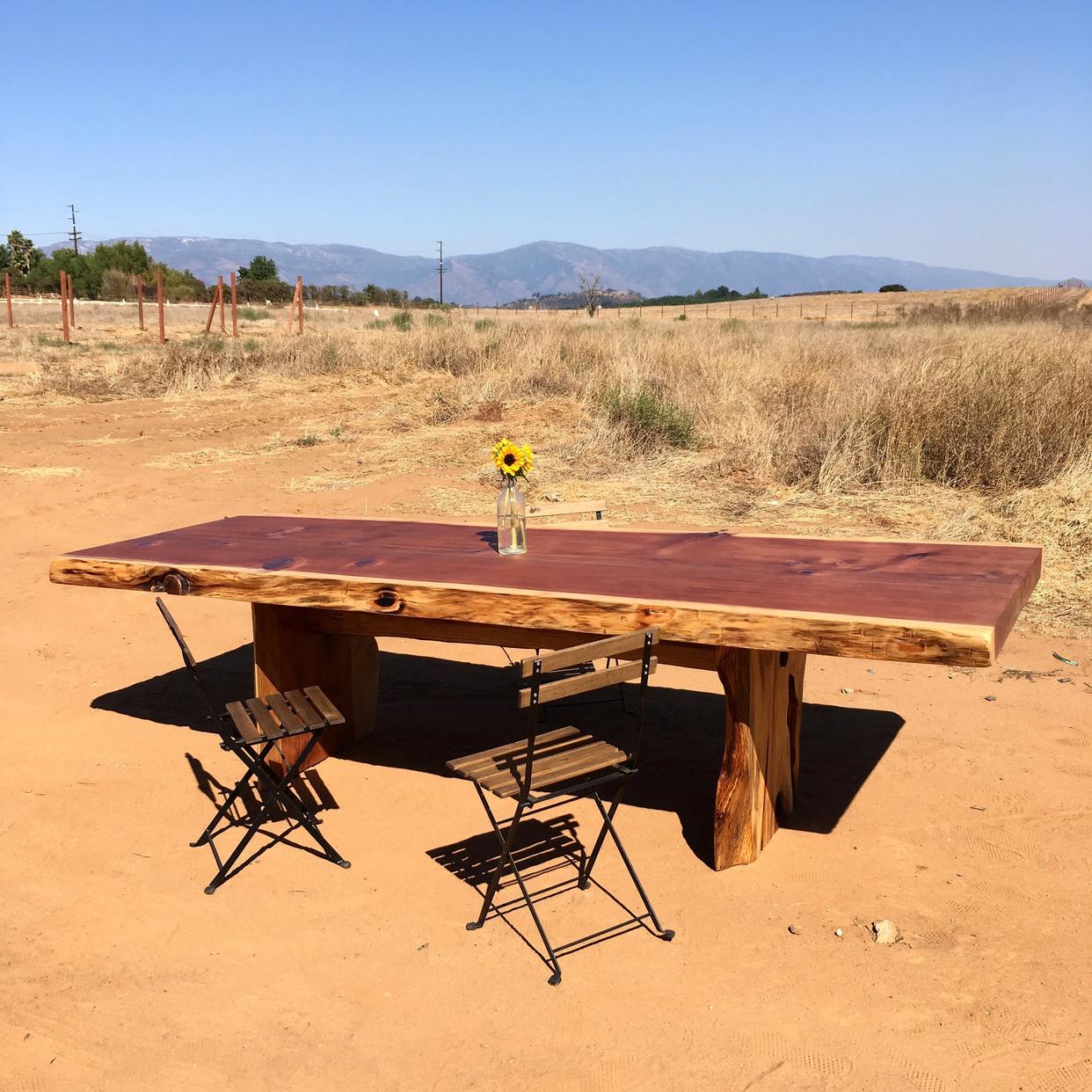 Redwood Patio Table - Live Edge - Single | Kirkpatrick Designs - Valley ...