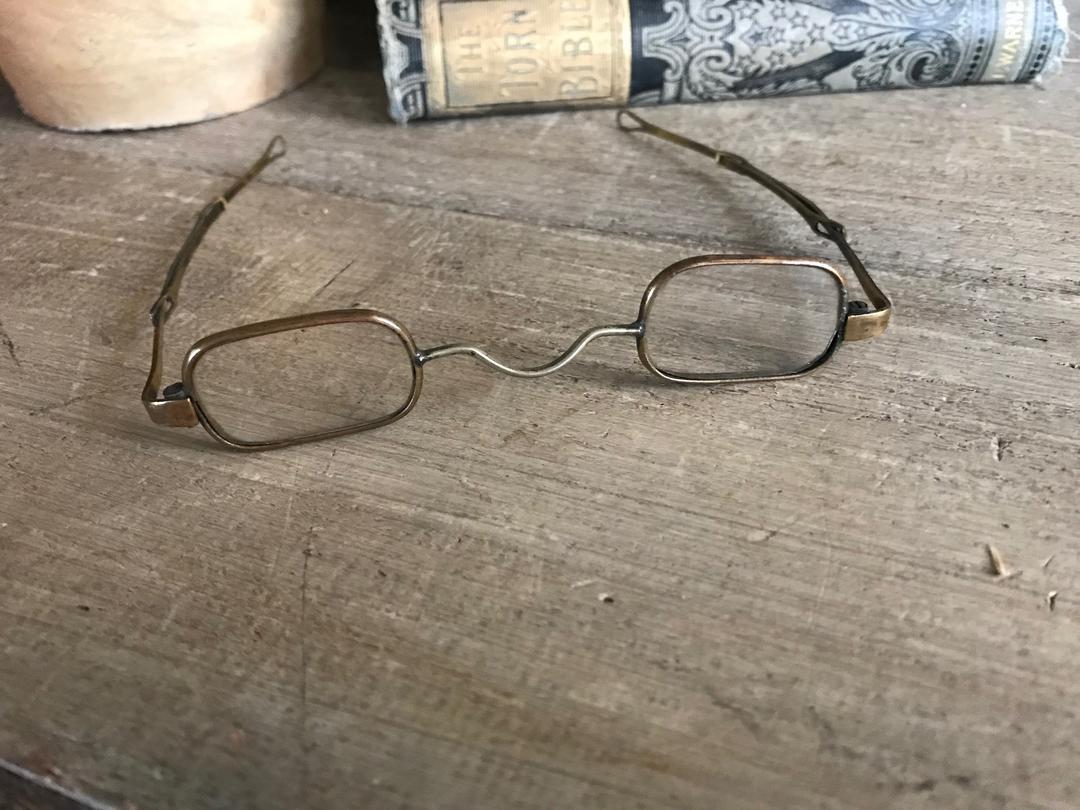 Antique Brass Wire Rim Eyeglasses, Rare Early 1800s Spectacles, Eyewear ...