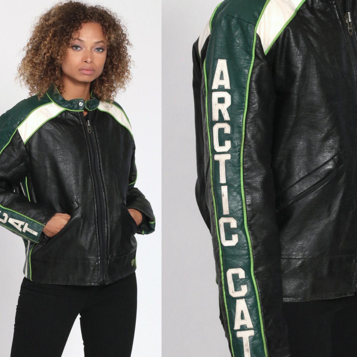 Arctic Cat Jacket 90s Black Faux Leather Jacket | Shop Exile - Tucson ...