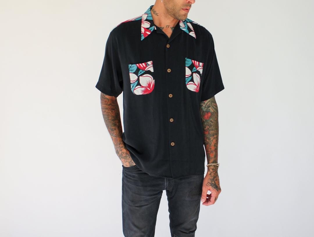 Vintage 90s Avanti Hawaiian Mens Silk Floral Pinup Shirt | 100% Silk ...