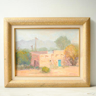 Vintage New Mexico Oil Painting, J. Rozek Mesilla | Little Dog Vintage ...
