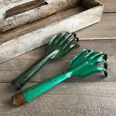 1950s Pair Rustic Garden Tools, Green Metal and | Jan's Vintage Stuff ...