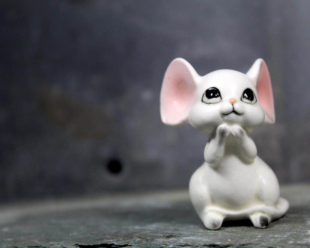 Vintage Little Ceramic Mouse - Super Sweet Big Eared Mouse | Bixley ...