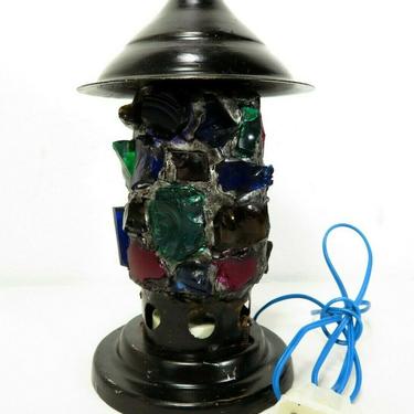 Vtg SLAG GLASS CHUNK PETER MARSH TABLE LAMP | Urban Rummage - Seattle, WA | ATTIC