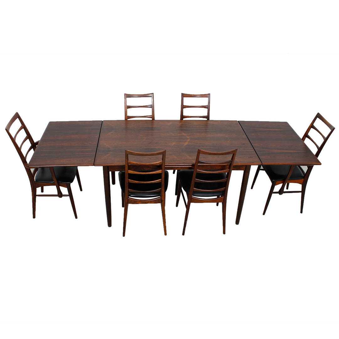 Compact Danish Modern Rosewood Expanding Dining Table | Modern Mobler ...