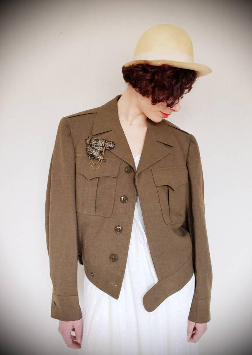 Mens 1940s Army Green Wool Military Jacket / World War II | RareJule ...