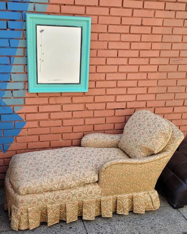 Beautiful Upholstered Traditional Chaise Lounge, | Mom N Pop Antiques ...