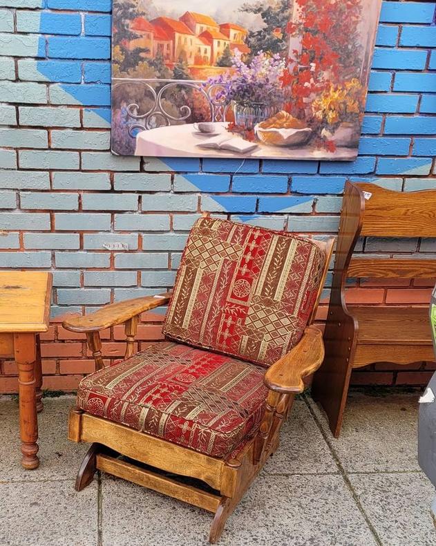 Elegantly Upholstered Platform Rocker, | Mom N Pop Antiques | Parkview ...