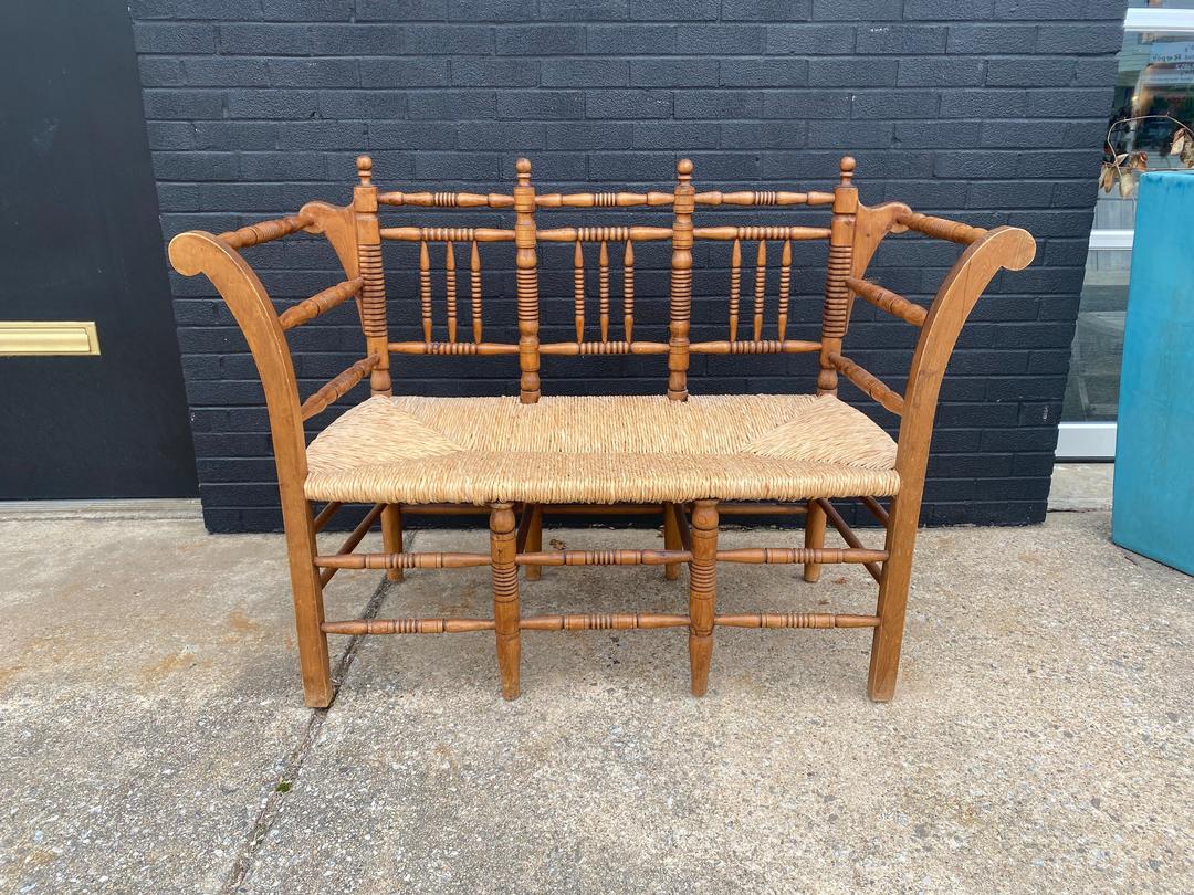 Antique English Bobbin Style Bench | Wishbone Reserve | Baltimore, MD