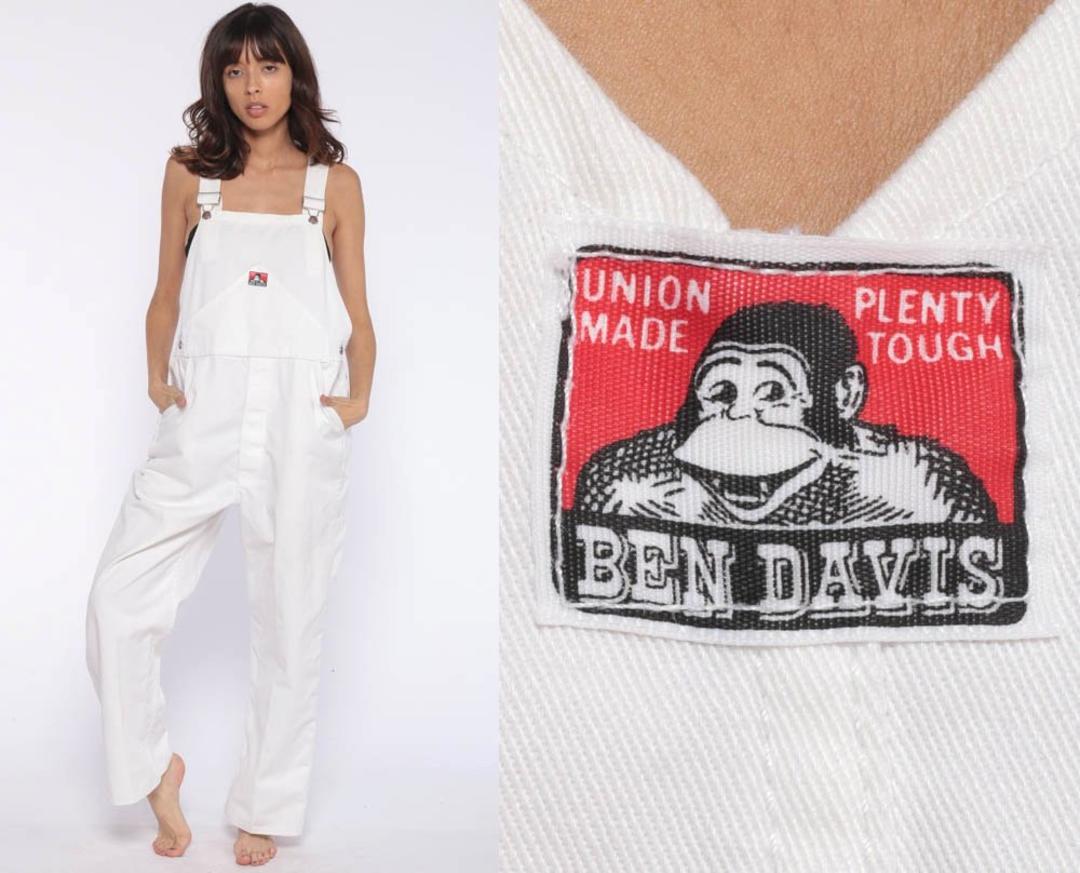 Ben Davis Overalls -- Workwear 90s Grunge Baggy Bib White | Shop Exile ...