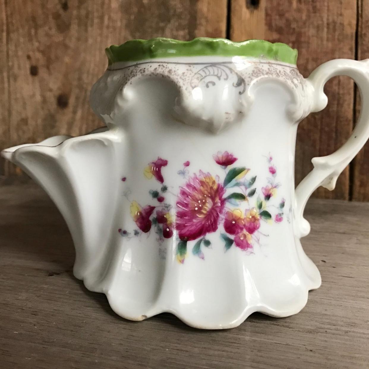 Antique German Porcelain Floral Scuttle Shaving Mug, Transfer, | Jan's ...