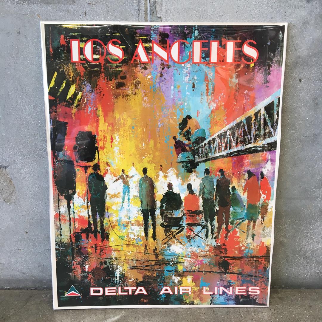 Vintage Los Angeles Delta Airlines Poster | Urban Americana (Home Decor ...