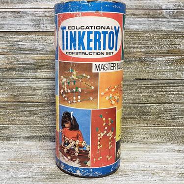 Vintage Tinkertoy Construction Set, Master Builder, Childs Learning | A ...