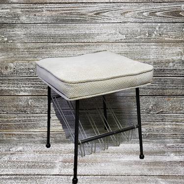 Vintage Pearl-Wick Footstool with Storage, Mid Century Modern | A GoGo ...