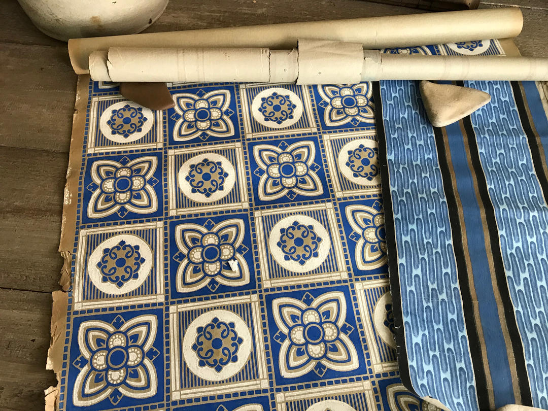 Antique French Wallpaper, Printed Geometric, For Projects, French ...