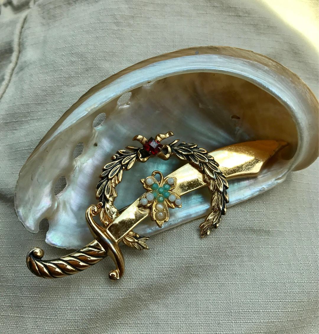 Vintage CORO Sword Brooch | Deborah's Antiques | Austin, TX