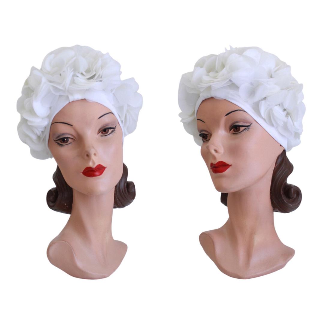 1960s Crisp White Nylon Petal Hat - 1960s Quirky Hat | Veracious ...