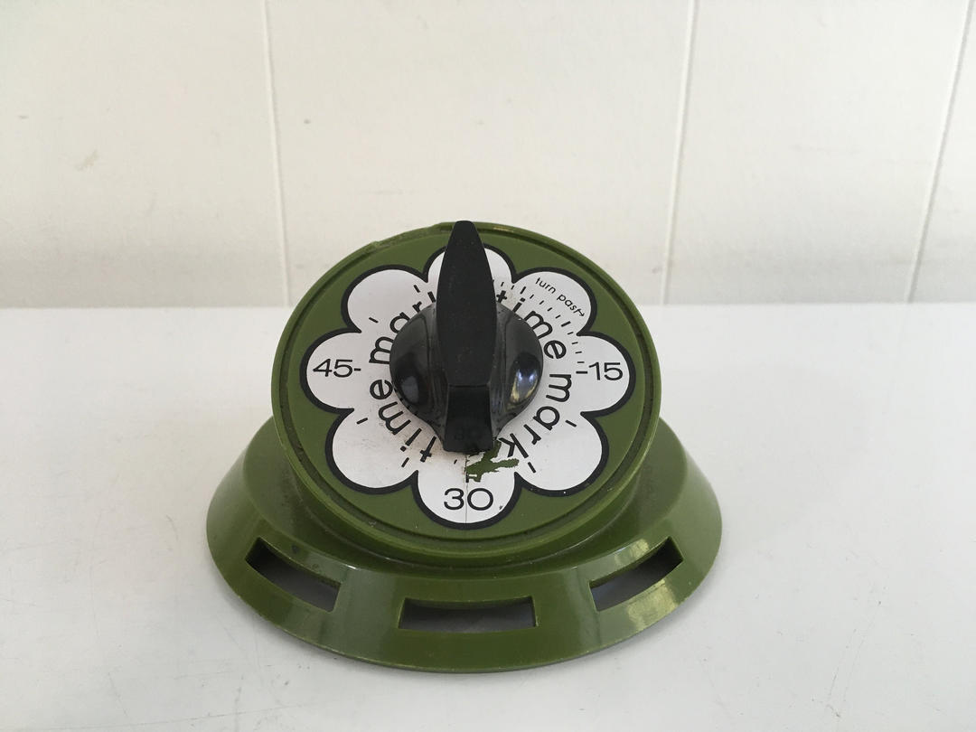 Vintage Green Bell Kitchen Timer Mark Time White Flower 1970s | Check ...