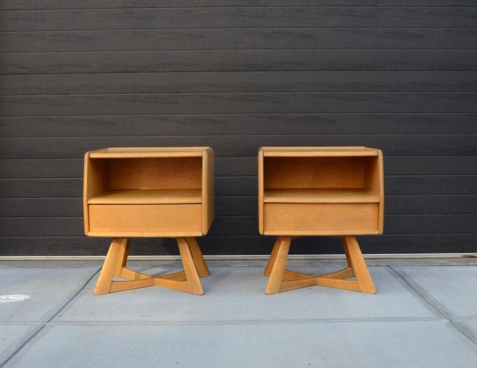 pair of vintage Heywood Wakefield Sculptura nightstands Finger Licking Vintage Jersey City NJ