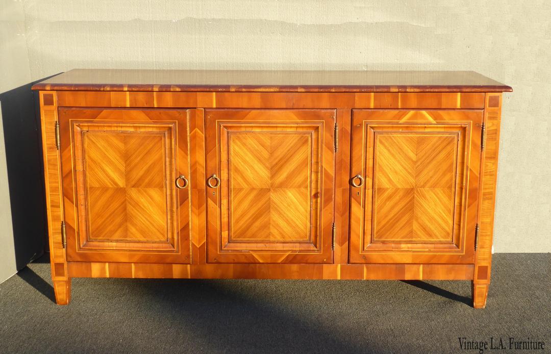 Vintage Spanish Style Buffet Sideboard w Burlwood Made in Mexico ...