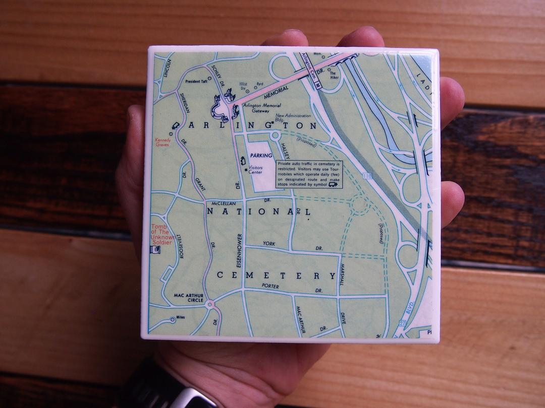 1981 Arlington National Cemetery Map Coaster. Arlington Map. Virginia ...
