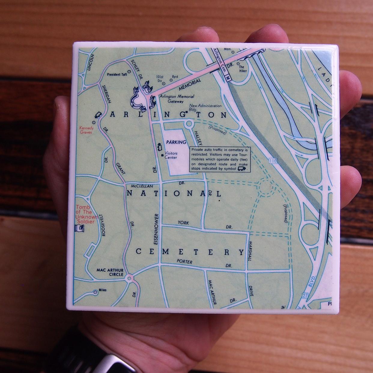 1981 Arlington National Cemetery Map Coaster. Arlington Map. Virginia ...
