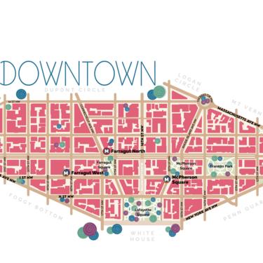 Downtown Washington DC neighborhood map 11x17 inches | Wild Places ...