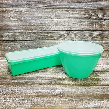 Vintage Jadeite Green Tupperware, Lettuce Crisp-It Bowl, Carrot | A ...