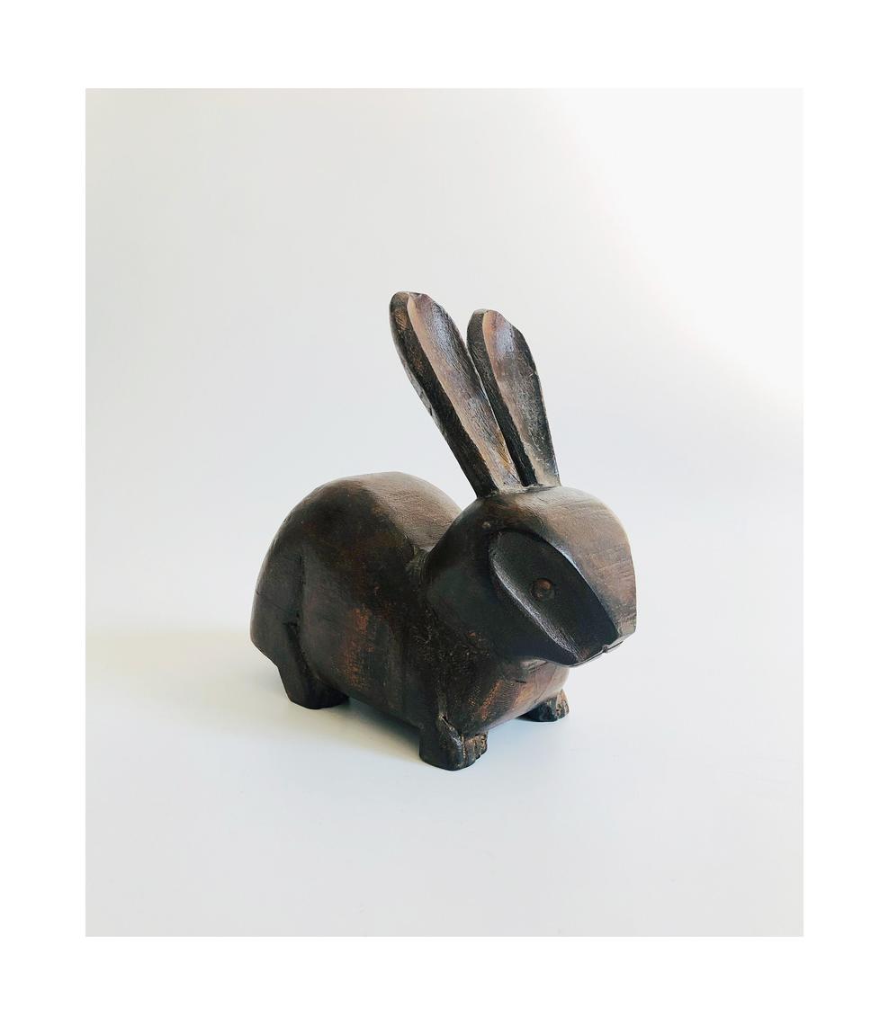Vintage Large Carved Wood Rabbit | Sergeant Sailor | Vallejo, CA
