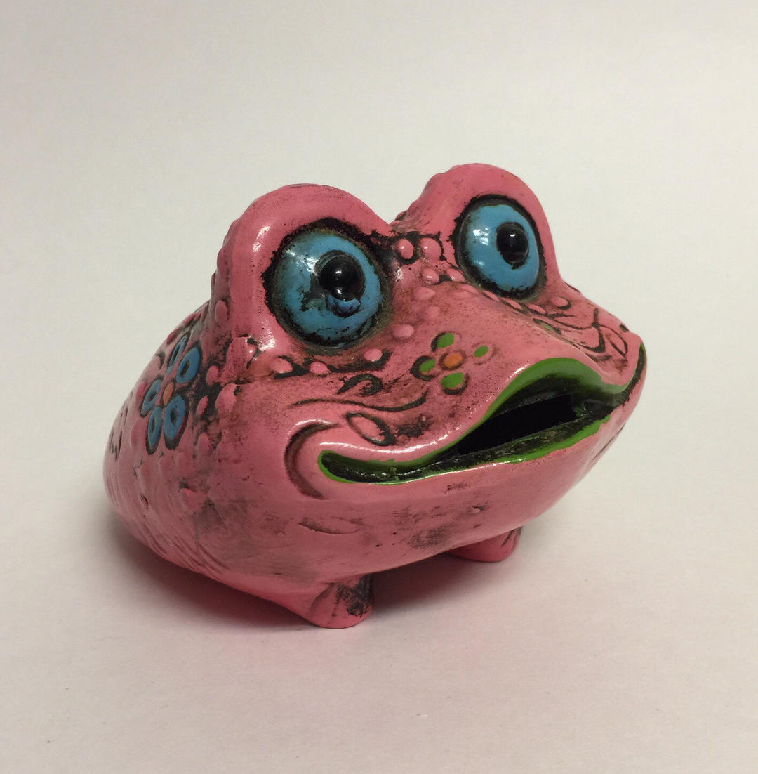 Vintage Frog Bank, Pink Frog Bank, Blue Eyed Frog, Bohemian | Vintage ...