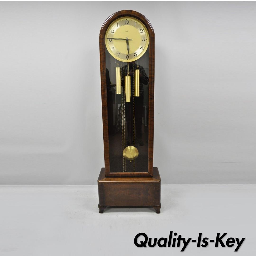 French Art Deco Dome Top Mahogany Grandfather Clock by Mauthe | Quality ...