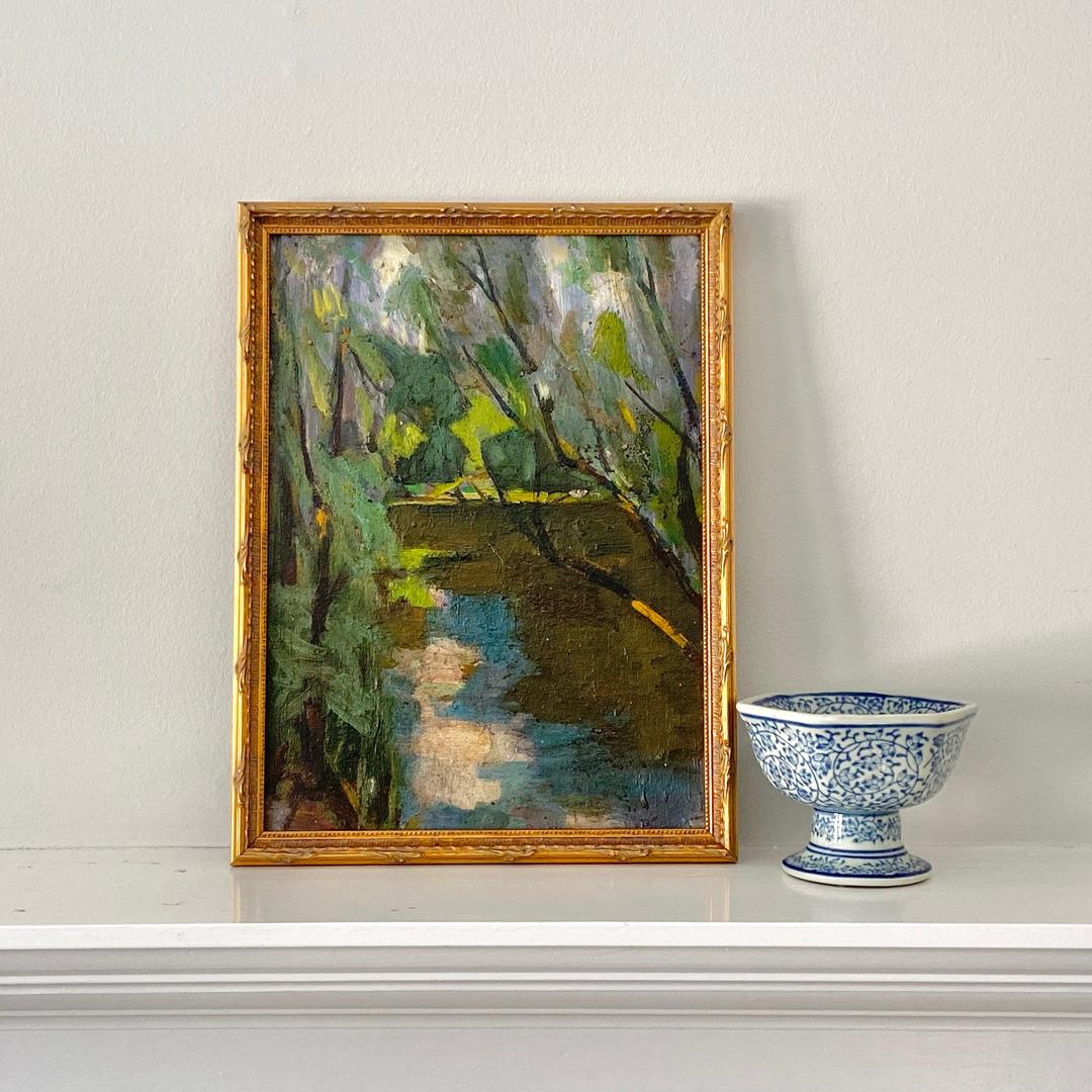 Vintage Oil Painting River Marsh Southern Landscape | Mod Rendition ...