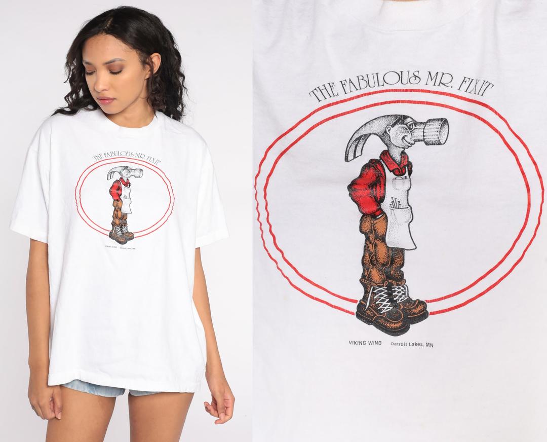FABULOUS Mr FIX IT Shirt Carpentry Tee Shirt Detroit Lakes 80 | Shop Exile | Tucson, AZ
