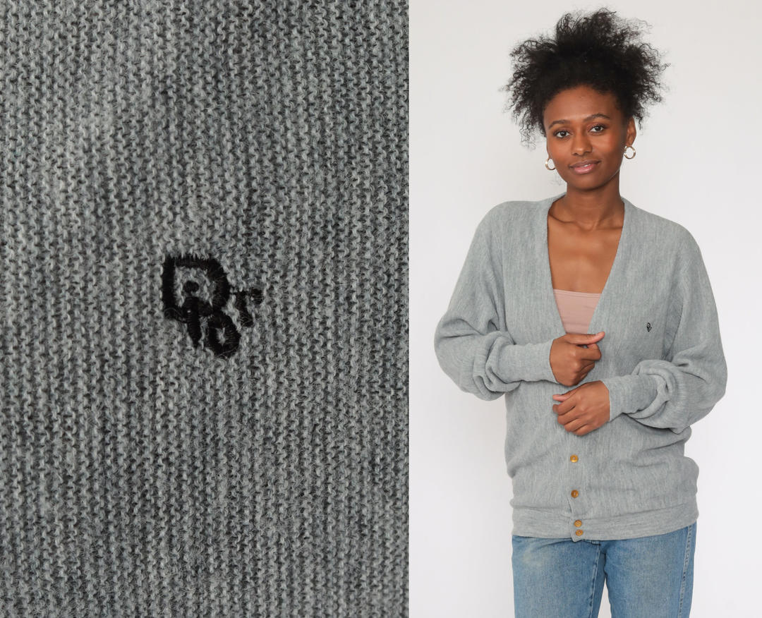 Christian DIOR Cardigan Grey Slouchy Dior Sweater 80s Button Up | Shop ...