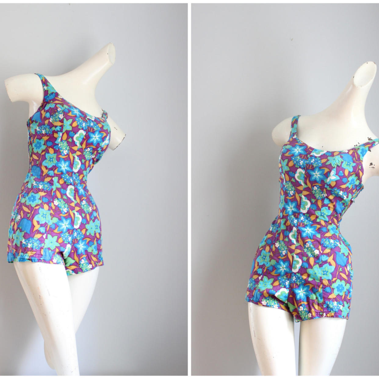 1950s floral print one piece swimsuit - vintage | Age of Mint ...