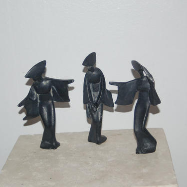 Lovely Vintage Modernist 7" Japanese Cast Iron Geisha | Yesterday ...