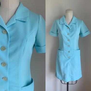 Vintage 1960s Blue Waitress Uniform Dress / S | Ms. Tips | Minneapolis, MN