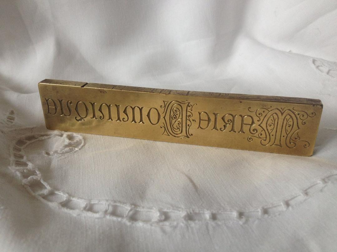 French Solid Brass Print Block, French Name Plate Monogram | Jan's ...