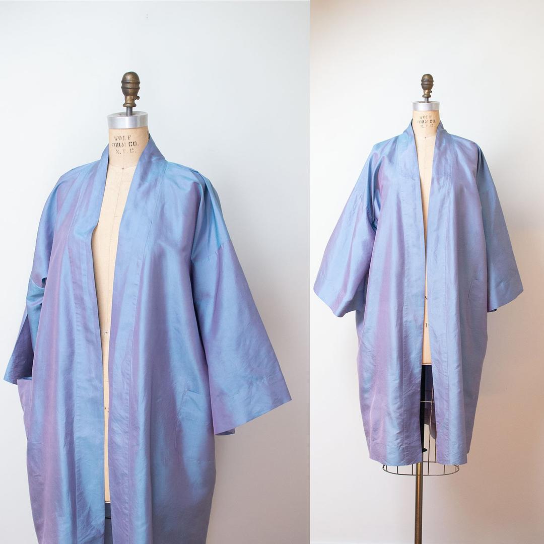 1990s Iridescent Silk Robe / 90s Thai Silk Robe Jim Thompson | Female ...
