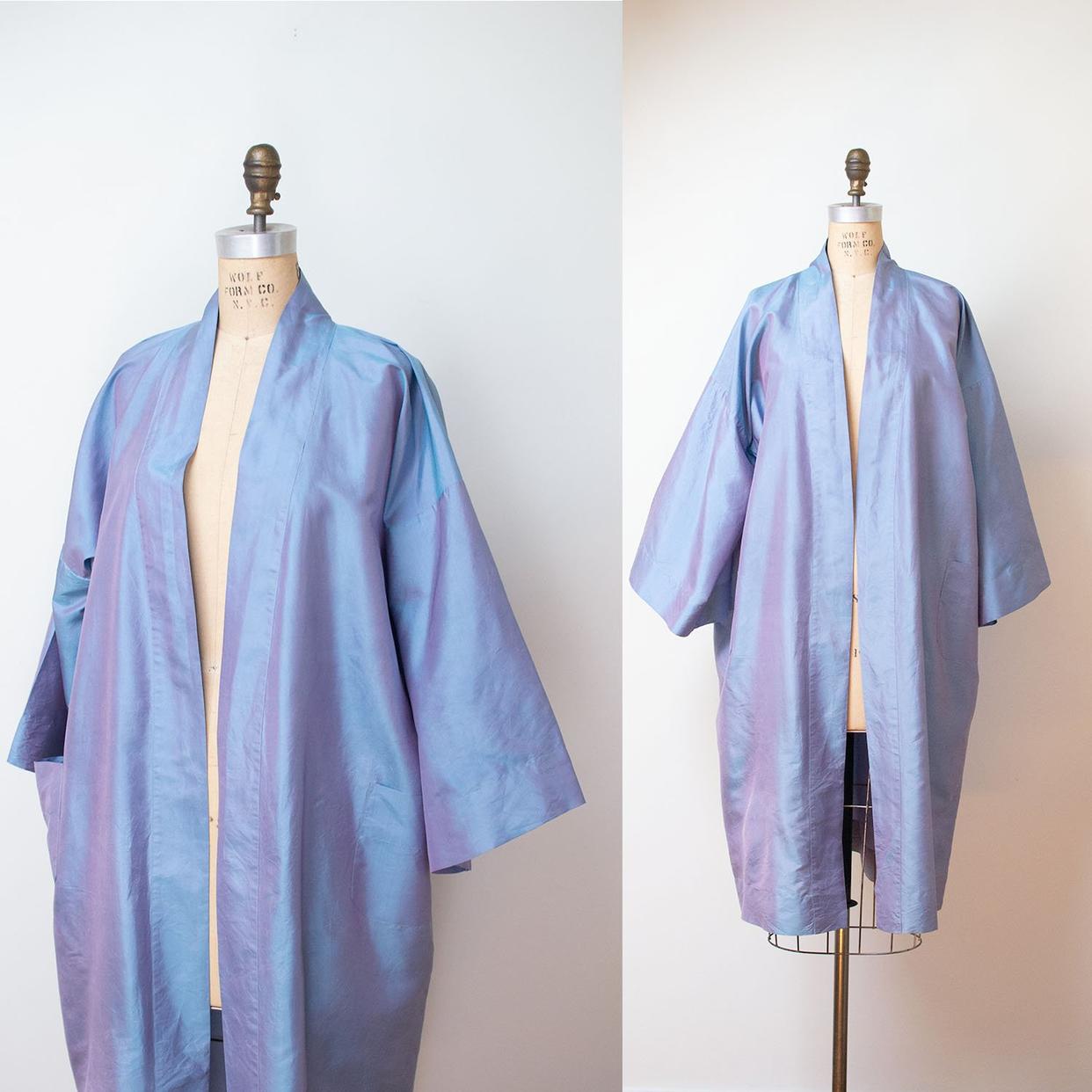 1990s Iridescent Silk Robe / 90s Thai Silk Robe | Female Hysteria ...